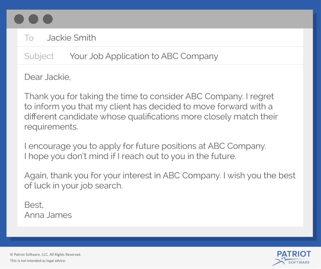 How To Write A Job Rejection Email Sample More